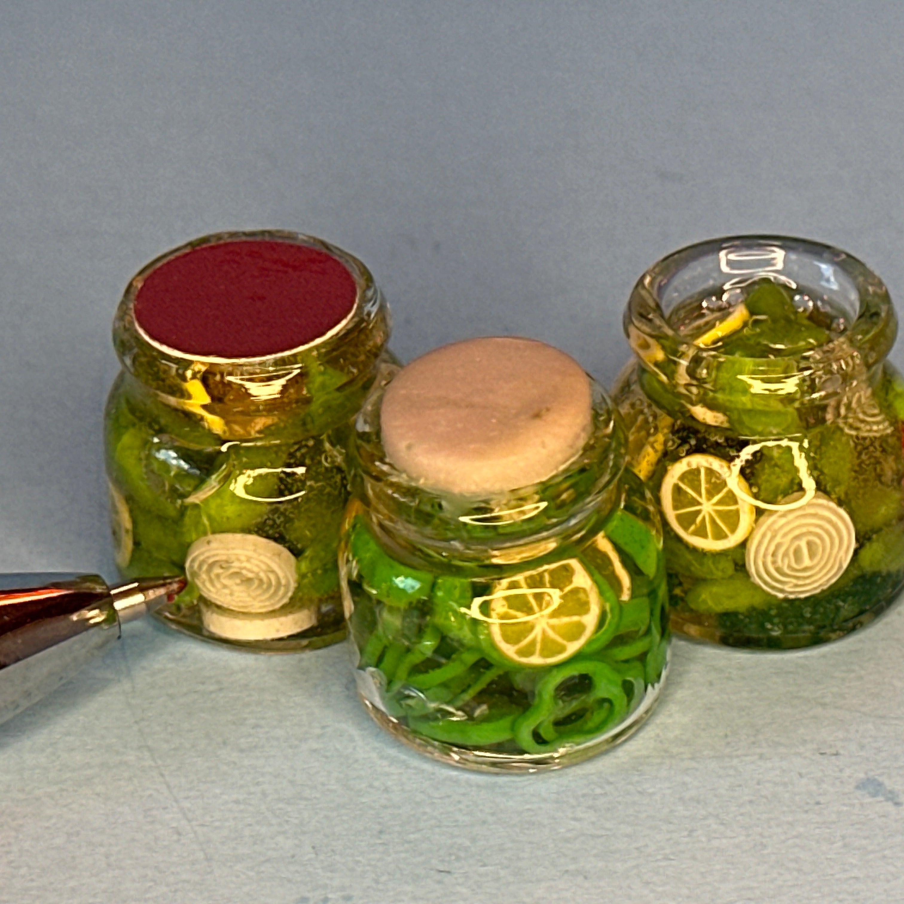 Set of 3 Miniature Pickle Jars with Mixed Vegetables – Dollhouse 1:12 ...