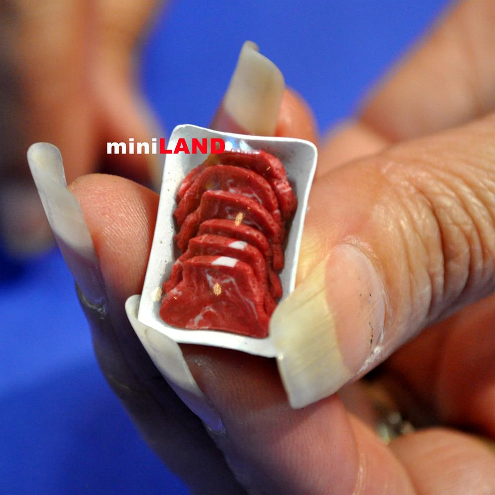 Wrap beef steak meat dollhouse Miniature butcher 1:12 scale BUT09 ...